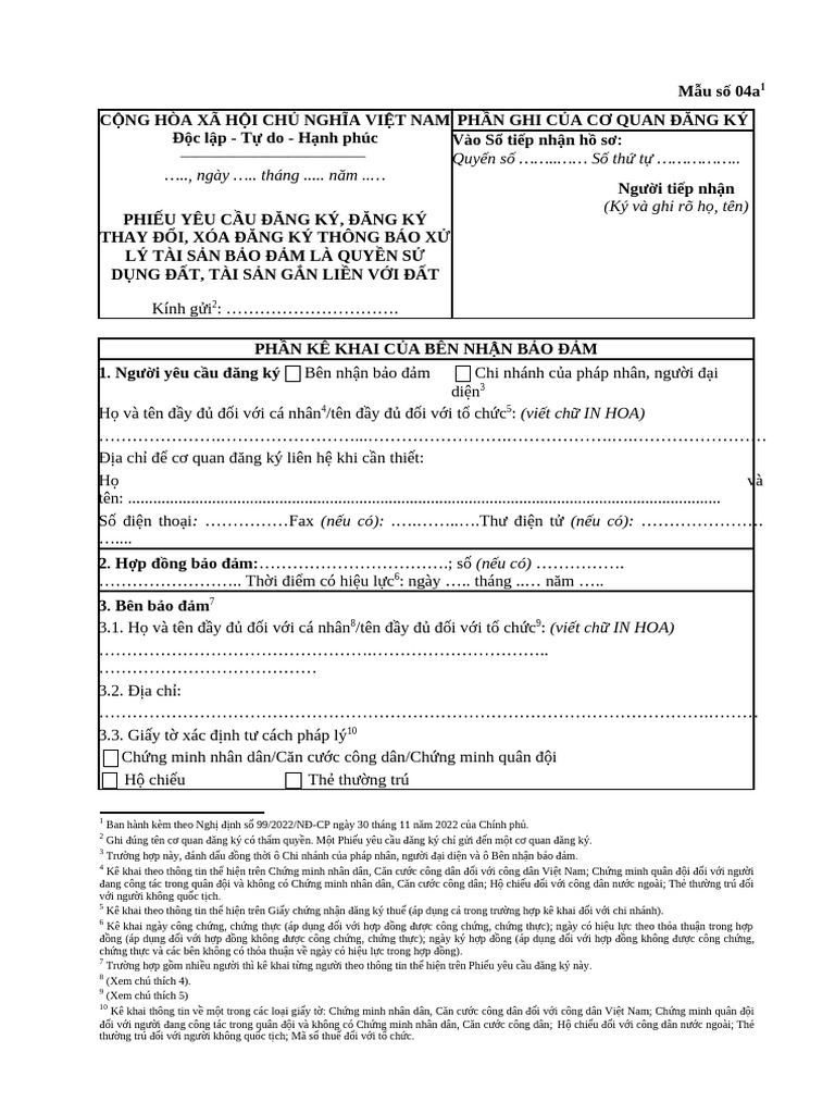 Mau So 04a - Dang Ky XLTSBD | PDF