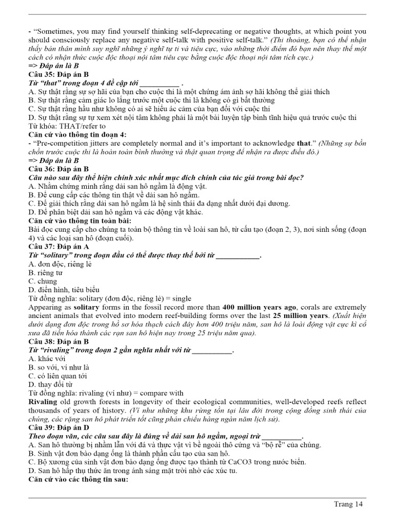 ĐỀ THI THỬ THPTQG - CHUẨN CẤU TRÚC 2020 (ĐỀ 13) 14 | PDF