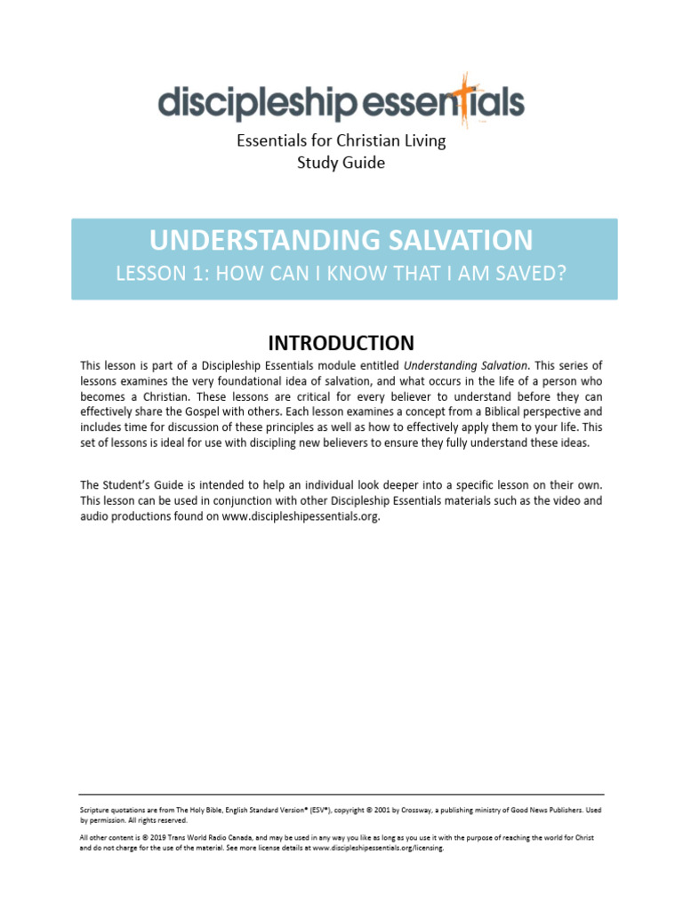 How Can I Know That I Am Saved Study Guide | PDF | Assurance (Theology ...