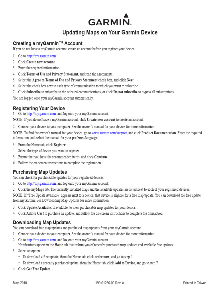 Garmin Map Update Guide | PDF