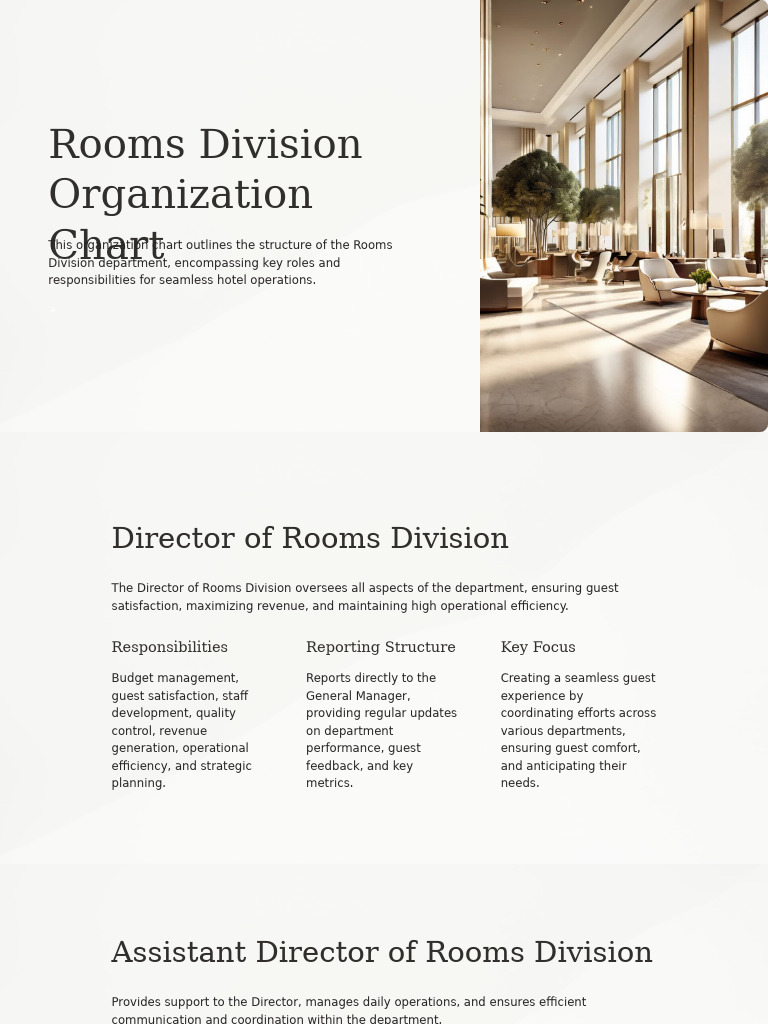 Rooms Division Organization Chart | PDF | Pricing | Housekeeping