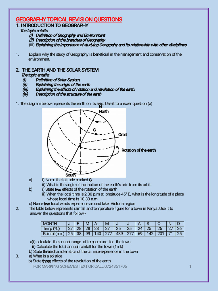 F1-F4 GEO TOPICAL QUESTIONS | PDF