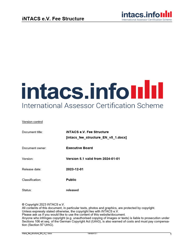 Intacs Fee Structure en v5 1 | PDF
