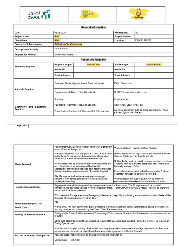 MS and RA For Fitout Works - SAMPLE | PDF
