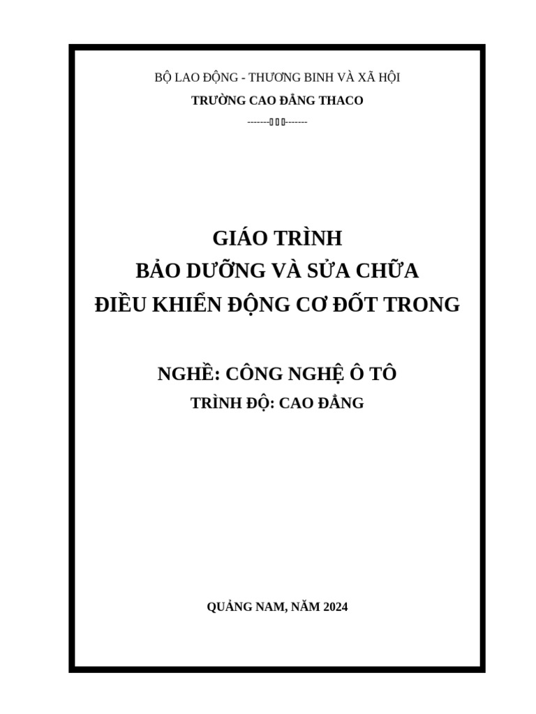 GT BD Va SC Dieu Khien Dong Co Dot Trong | PDF