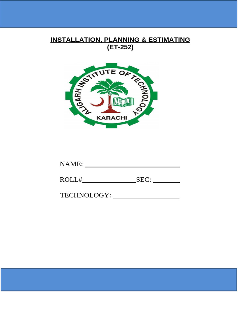Installation Planning &Estimation Practical Manual | PDF