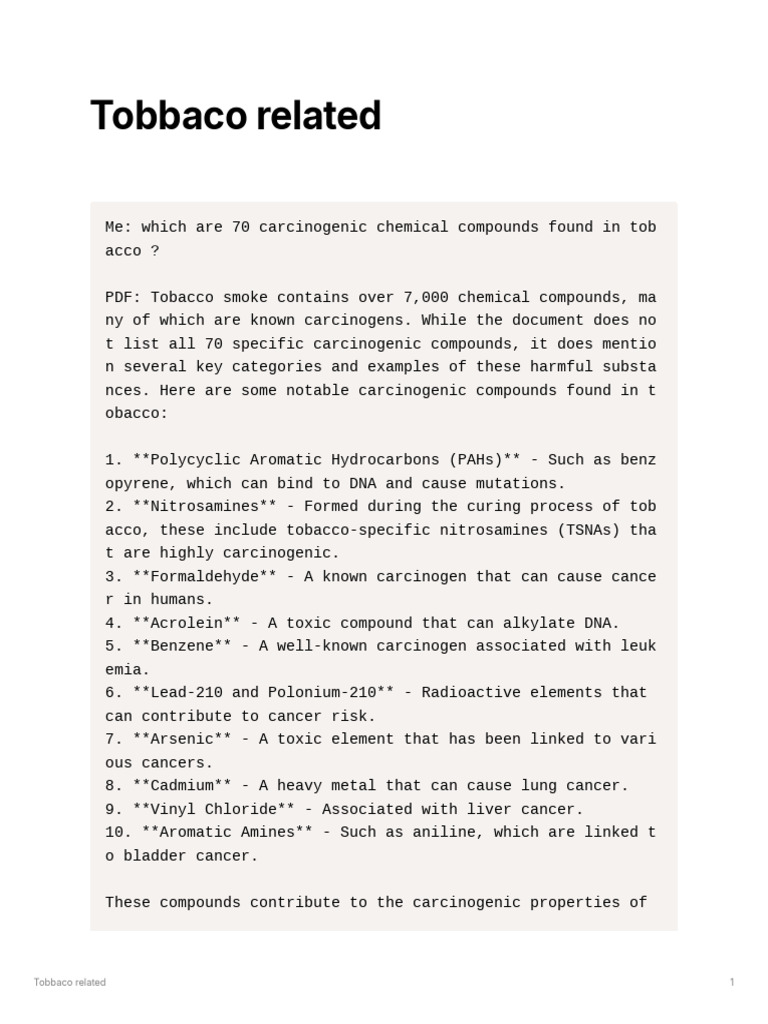 Tobbaco Related | PDF