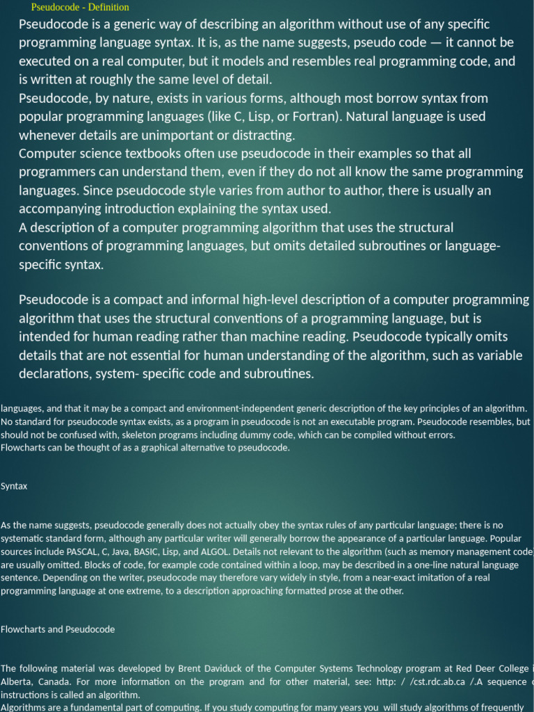 Pseudo Code | PDF