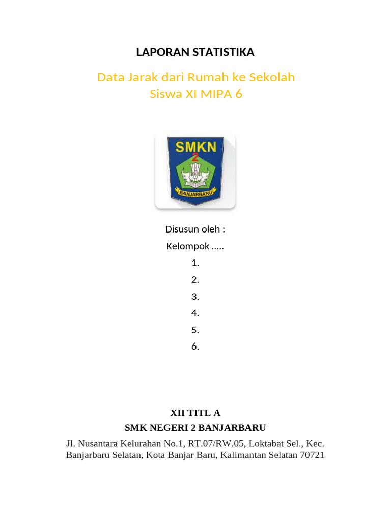 Laporan Projek Statistika - Sebagai Contoh | PDF