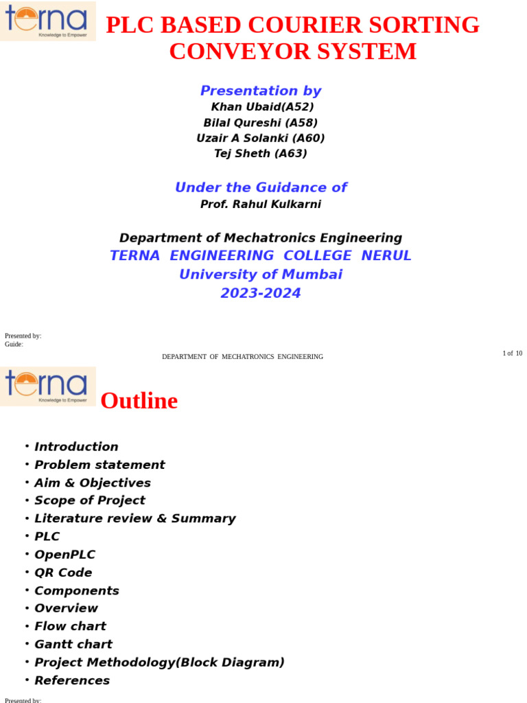 PLC Based Courier Sorting Conveyor System SEM Vr-1 | PDF