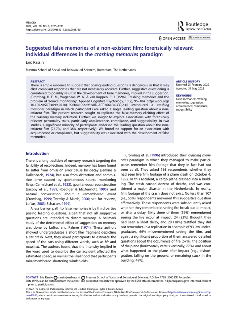 False Memories of A Non-Existent Film | PDF