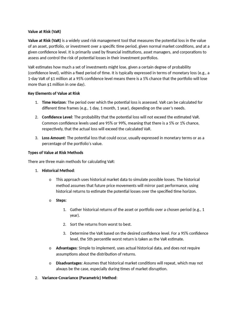 Value at Risk | PDF