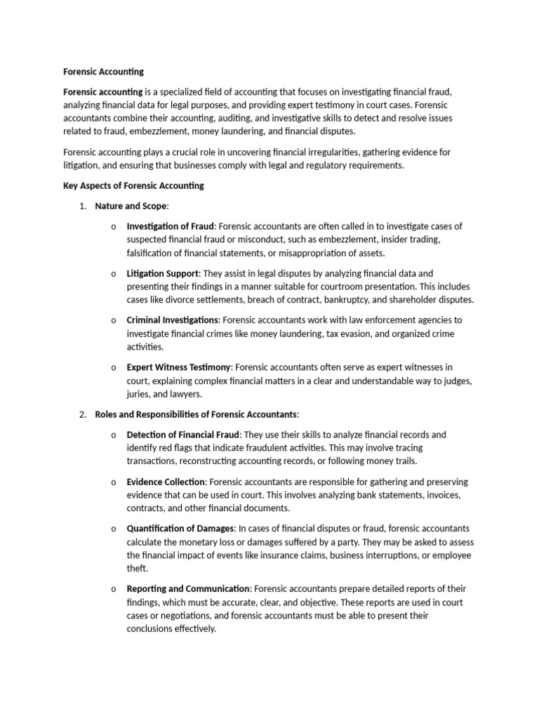 Forensic Accounting | PDF