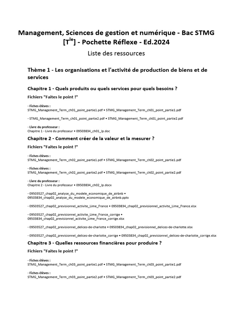 Liste Des Ressources | PDF