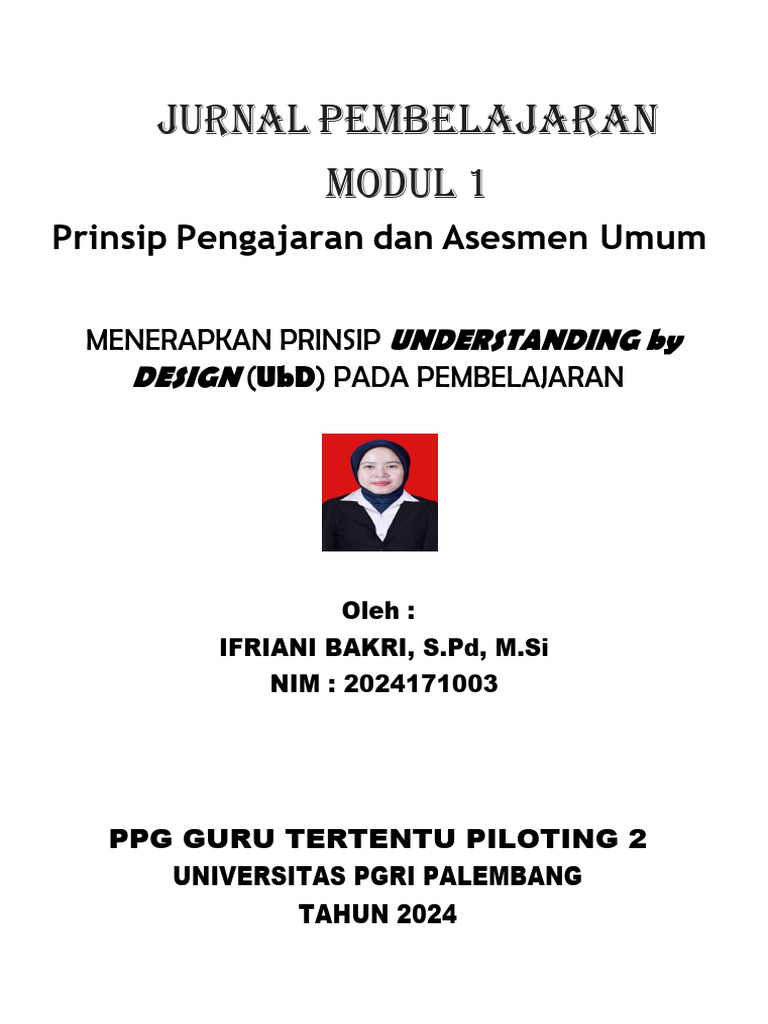 JURNAL MODUL 1 MENERAPKAN PRINSIP UBD DALAM PEMBELAJARAN | PDF