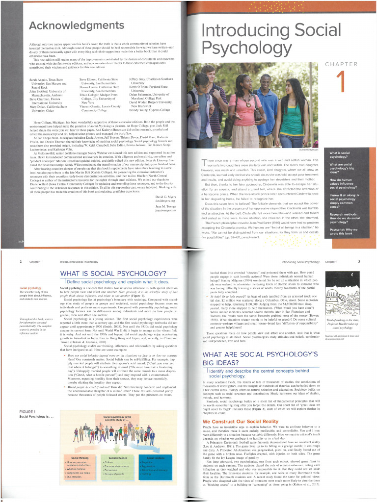 Myers & Twenge - SP 2019 - CH 1 - Introducing Soc Psych | PDF