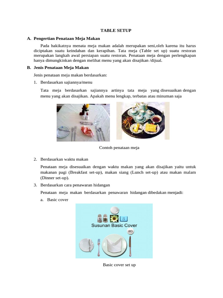 Table Set Up Pdf