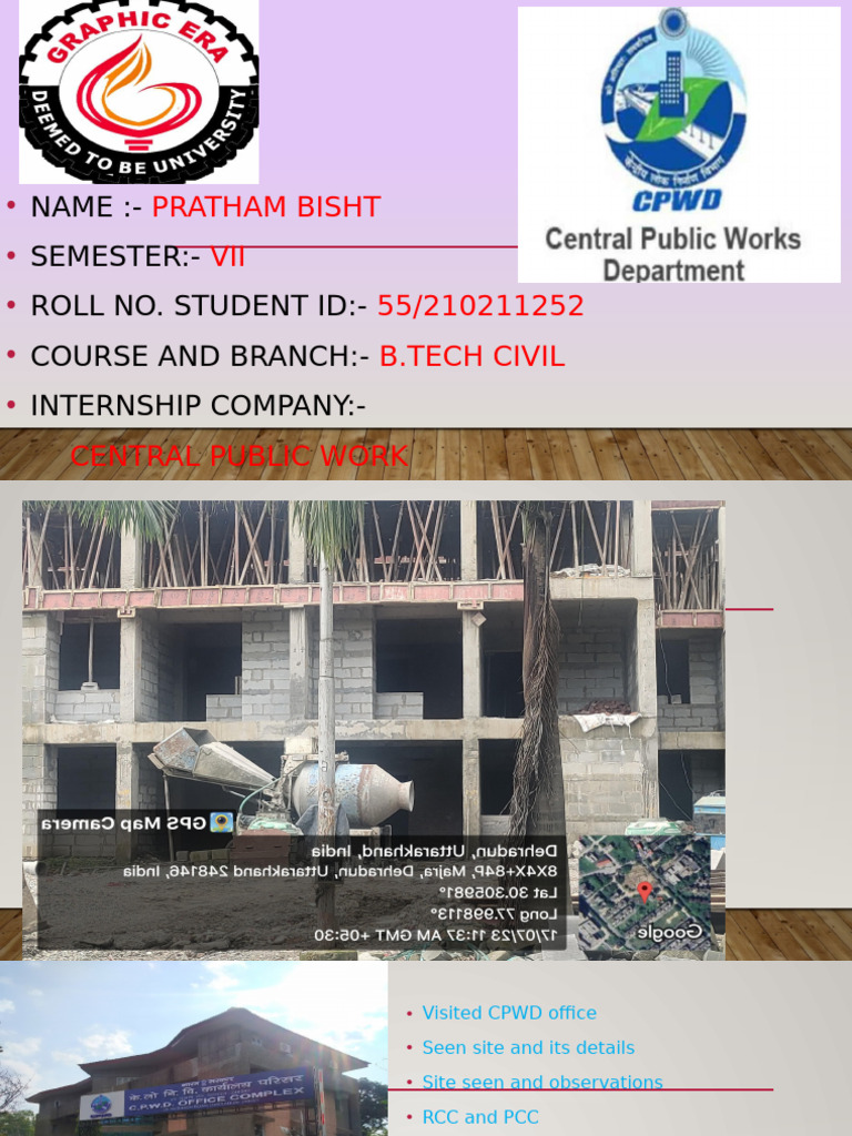 Internship CPWD Pratham | PDF