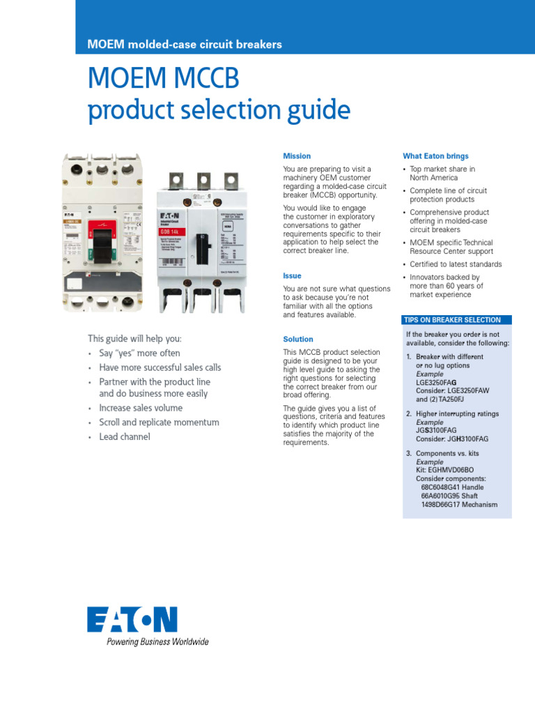 Eaton MCCB Product Selectionpdf | PDF