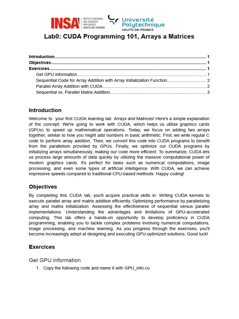 Lab0-CUDA Programming 101 | PDF