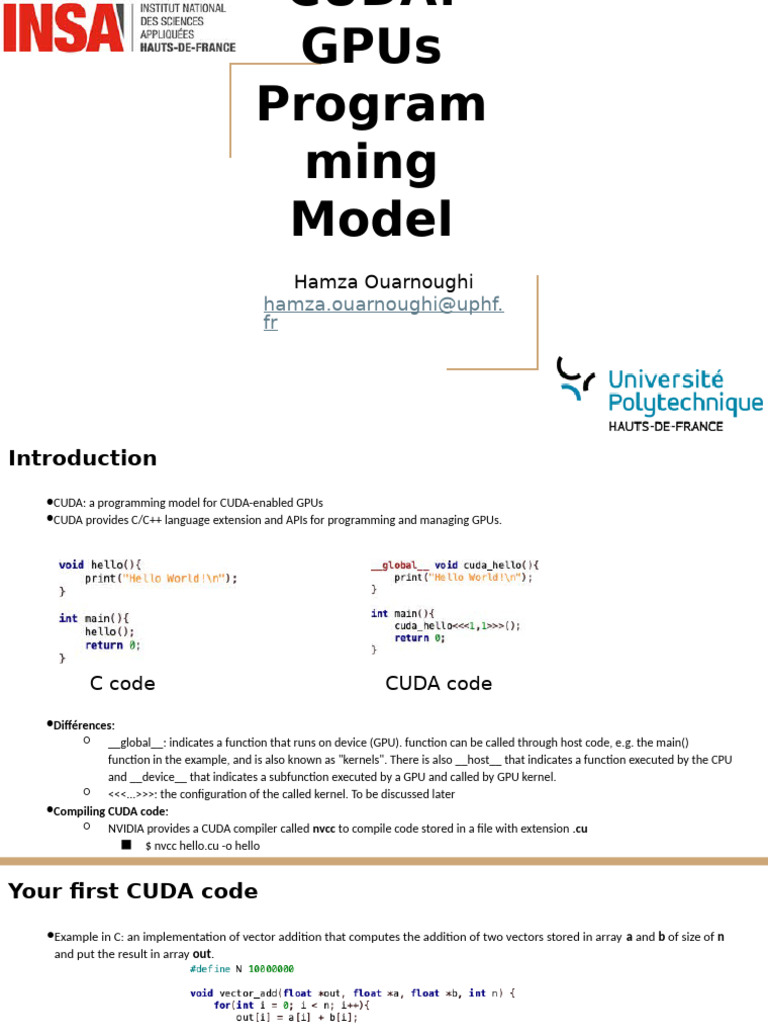 CUDA - GPUs Programming Model | PDF CUDA - GPUs Programming Model | PDF
