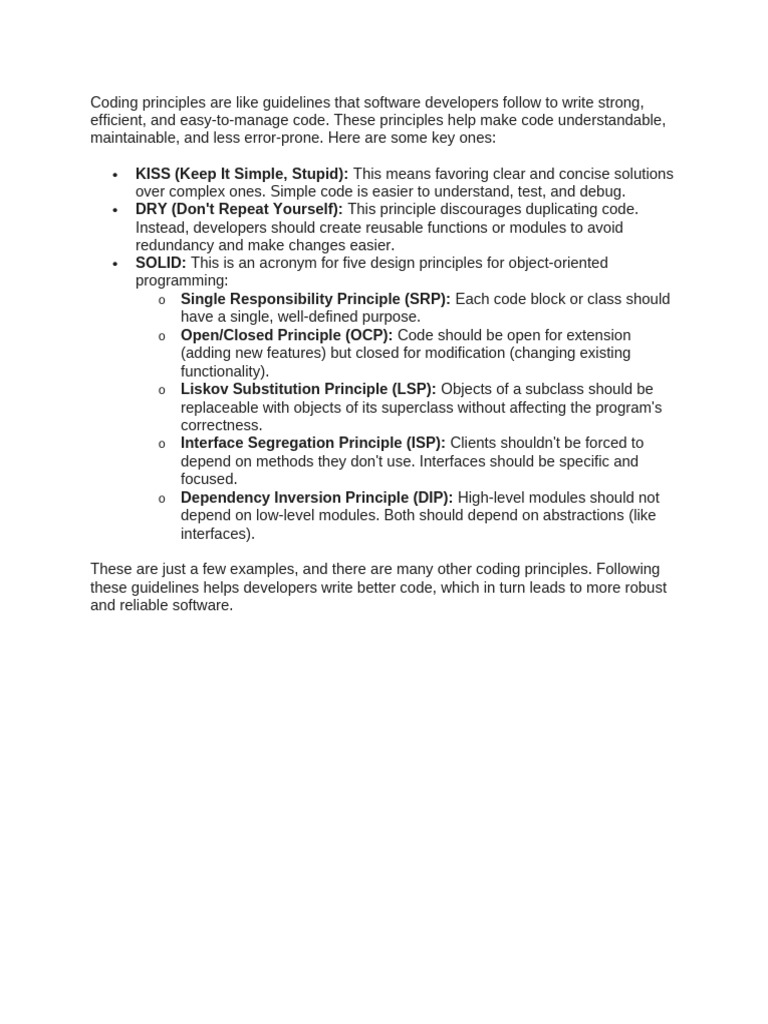 Coding Principle | PDF