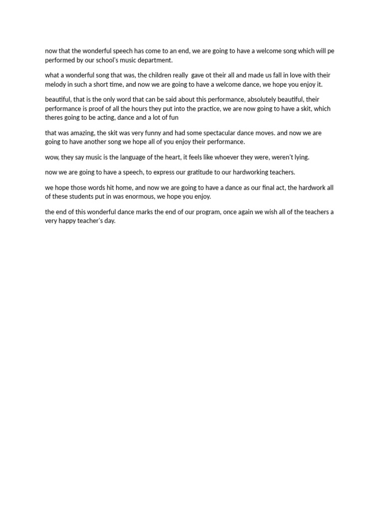 Script Teachers Day | PDF