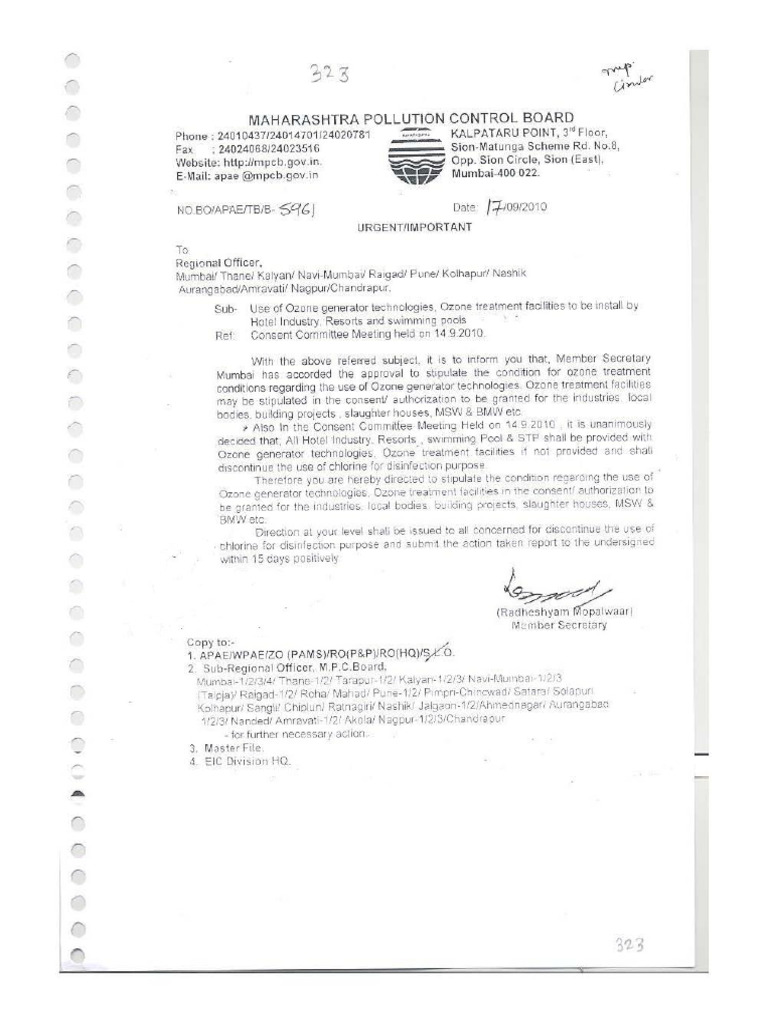 useofOzone17092010 MPCB | PDF