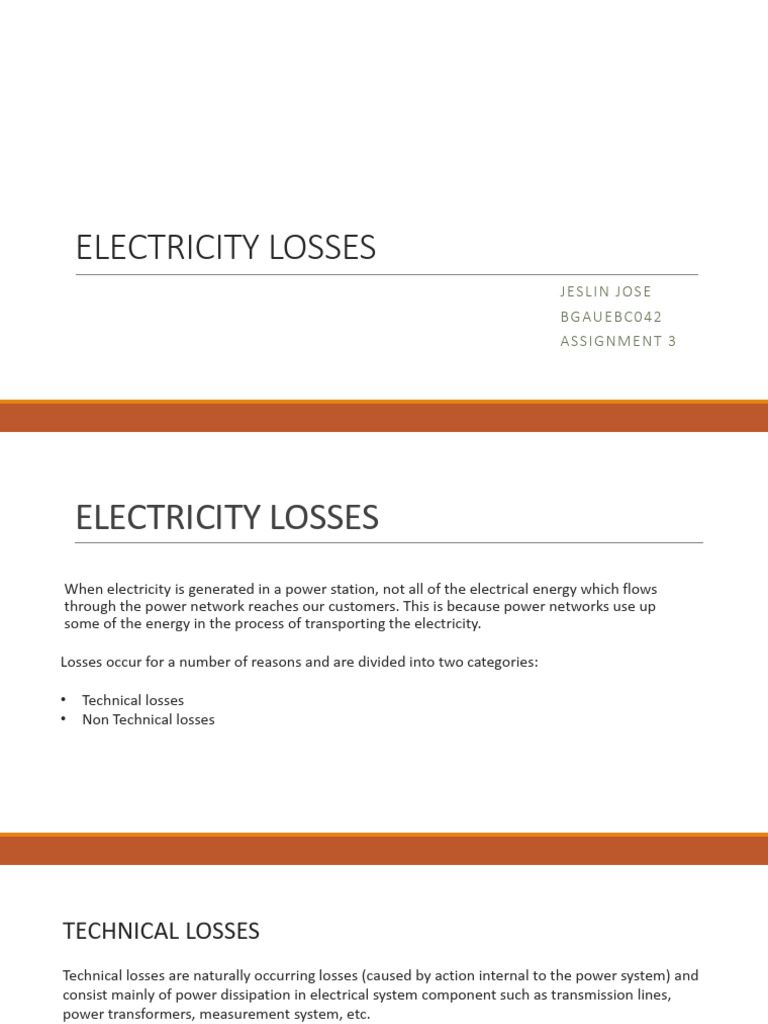 Technical and Non Technical Losses PDF | PDF