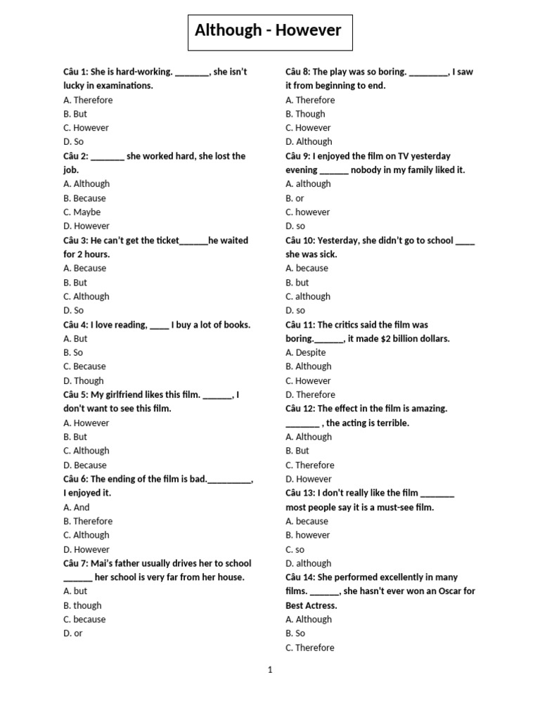 Although However | PDF