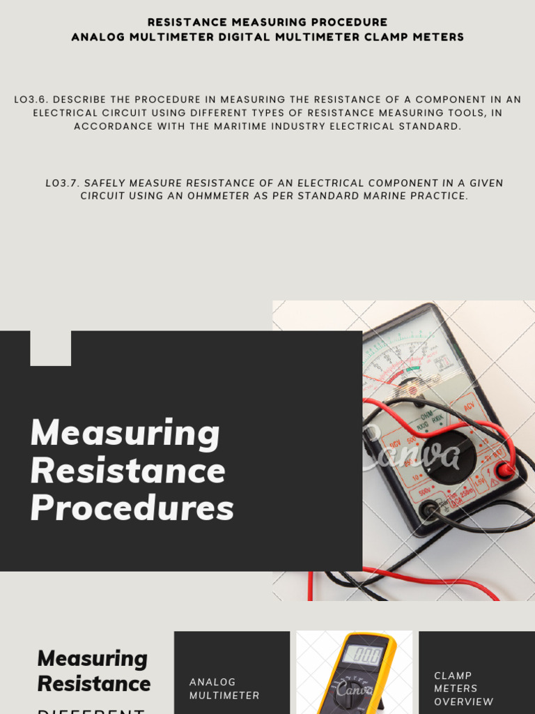 Resistance-Measuring-Procedure-Analog-multimeter-Digital-multimeter-Clamp-Meters | PDF