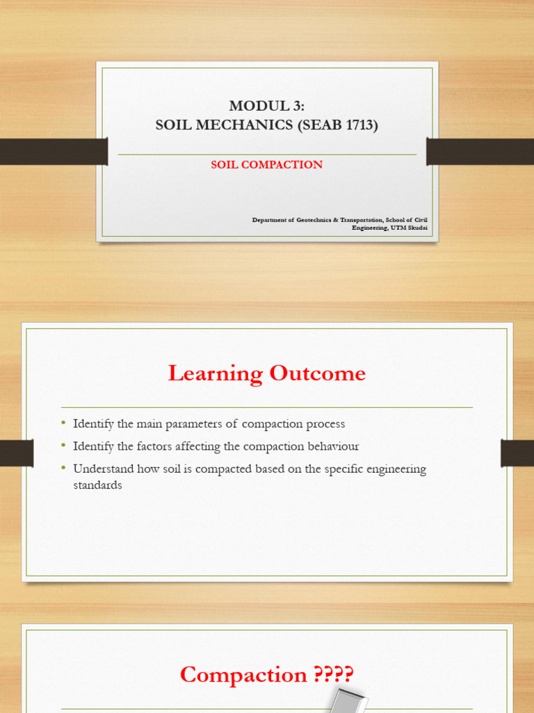 1. LECTURE 3 PART 1- SOIL COMPACTION | PDF