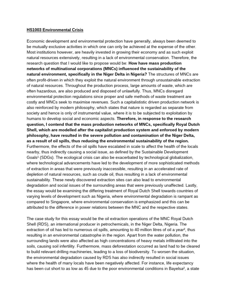 Environmental Crisis | PDF