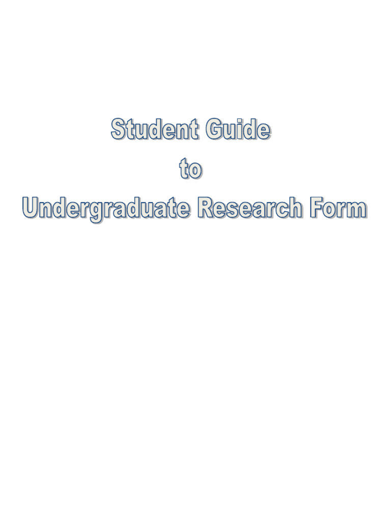 Student UG Research Form Directions | PDF