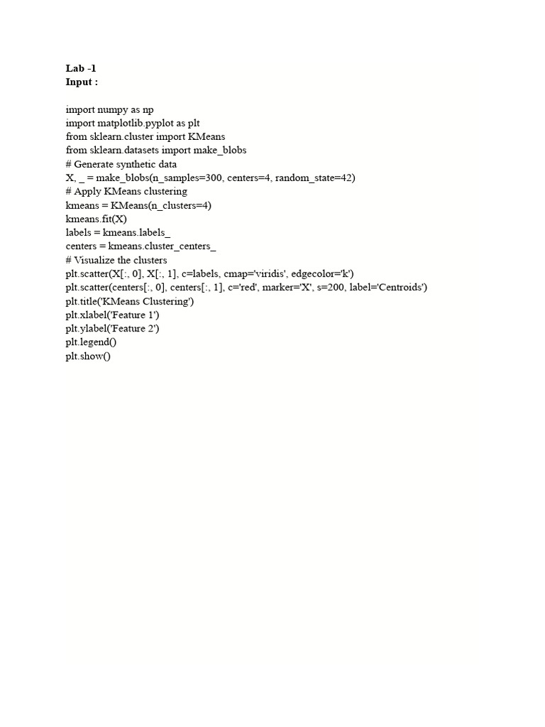 Lab 6 K Means | PDF