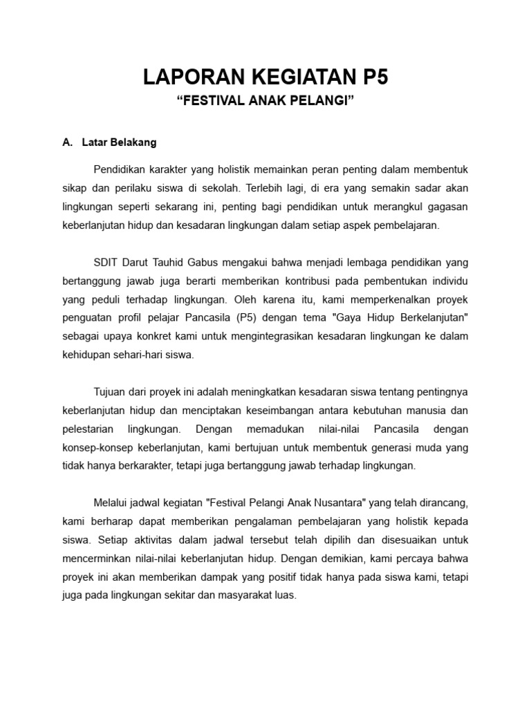 Laporan Kegiatan P5 | PDF