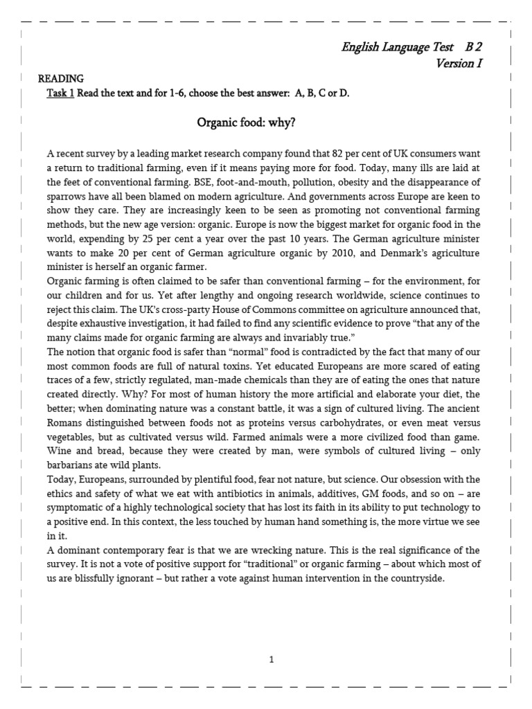 TEST B2 Version I ფინალური | PDF