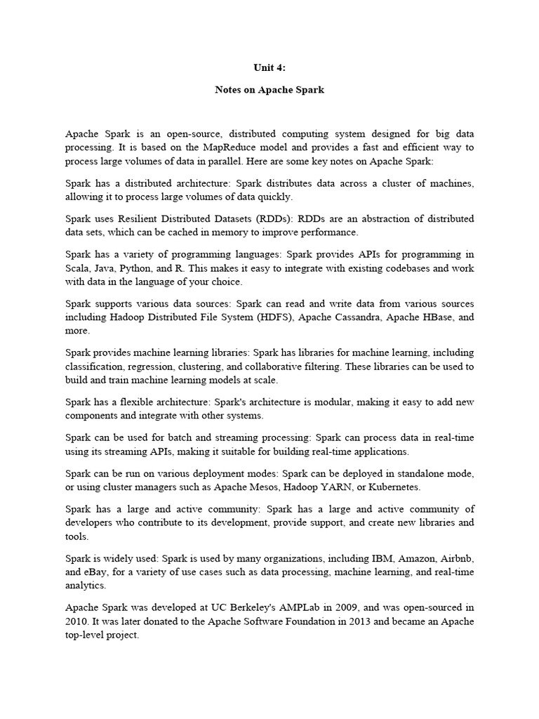 Apache Spark Notes | PDF