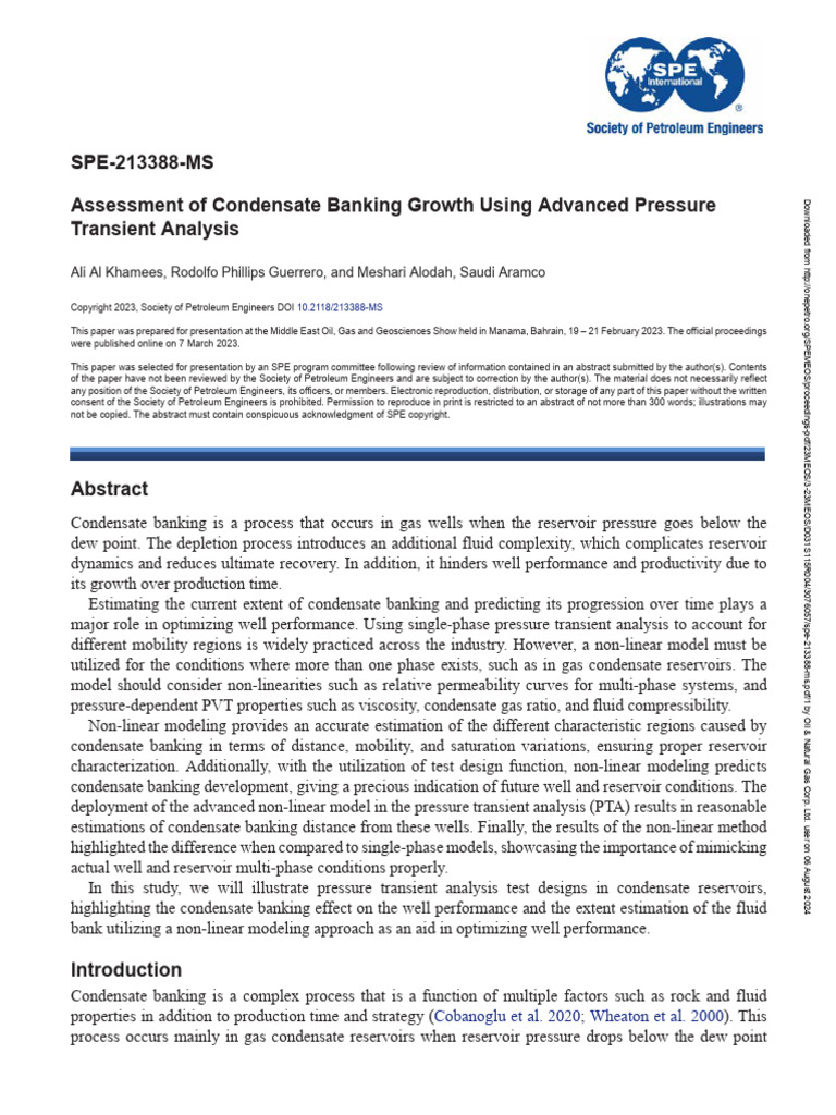 Assessment of Condensate Banking | PDF
