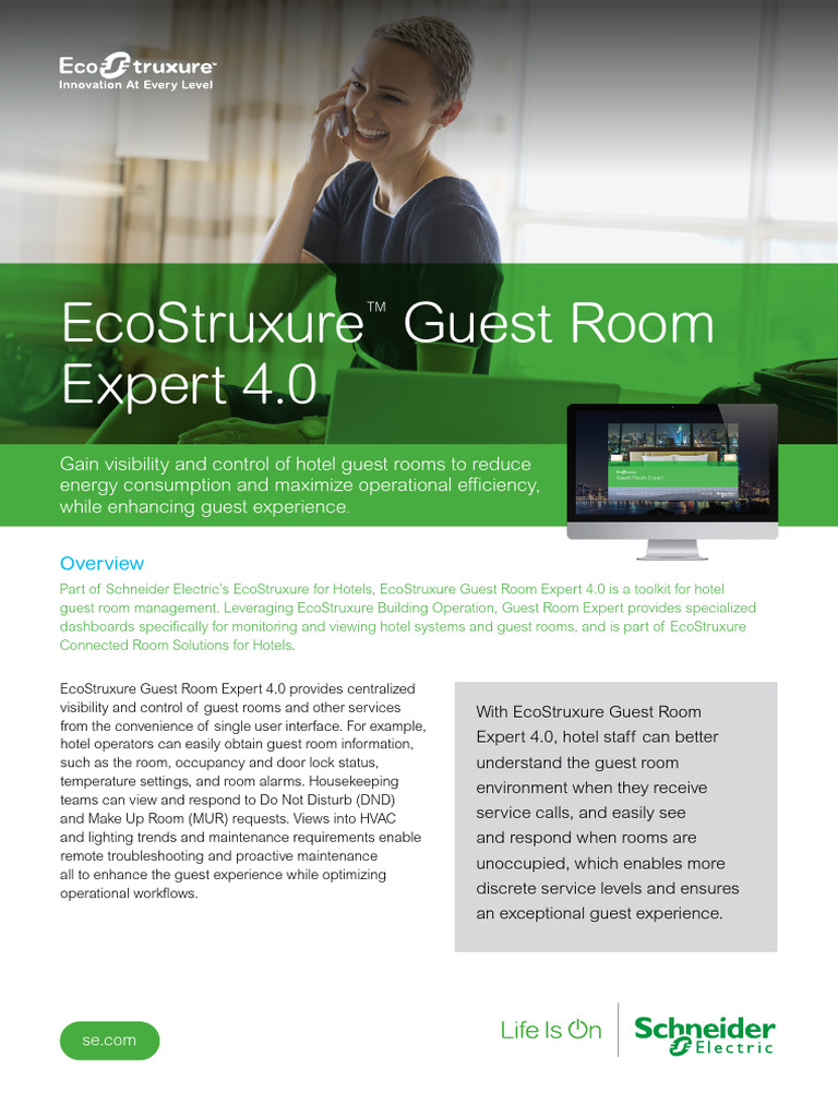 Sales Data Sheet - EcoStruxure Guest Room Expert - EcoStruxure for Hotels | PDF