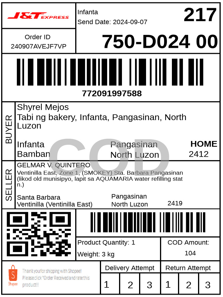 Air Waybill - Standard Local - 3 | PDF