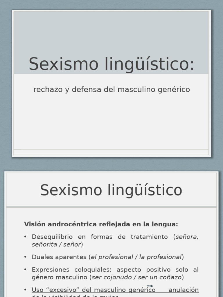 EOE II SEXISMO LINGüÍsTICO | PDF