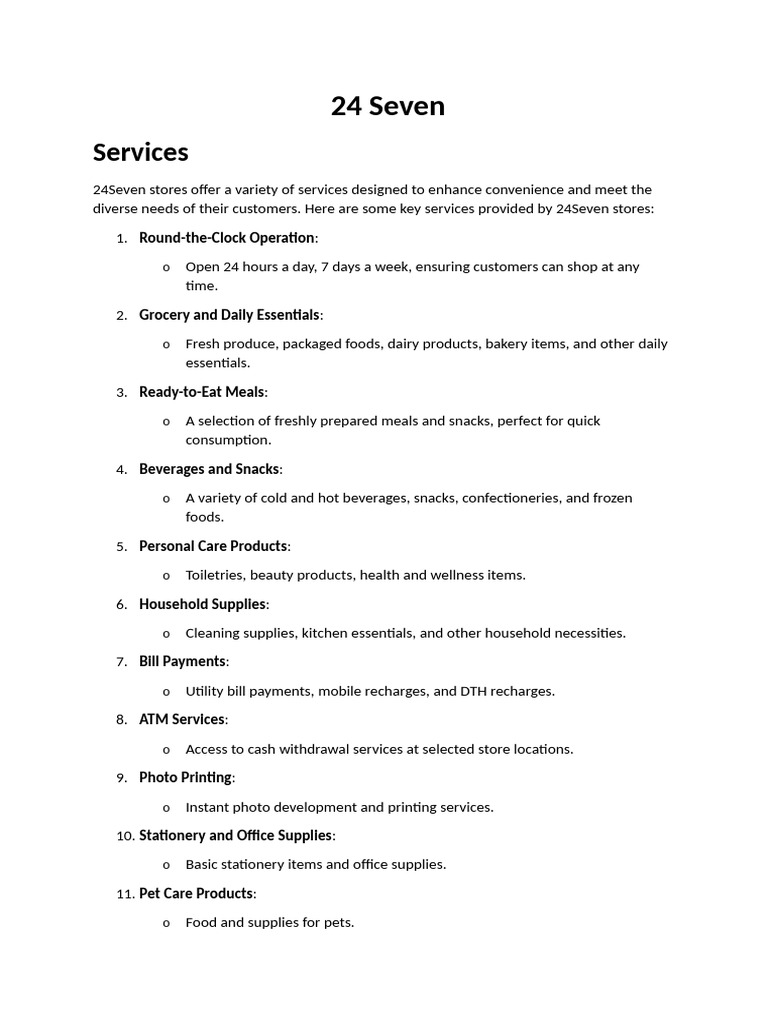 24 Seven | PDF