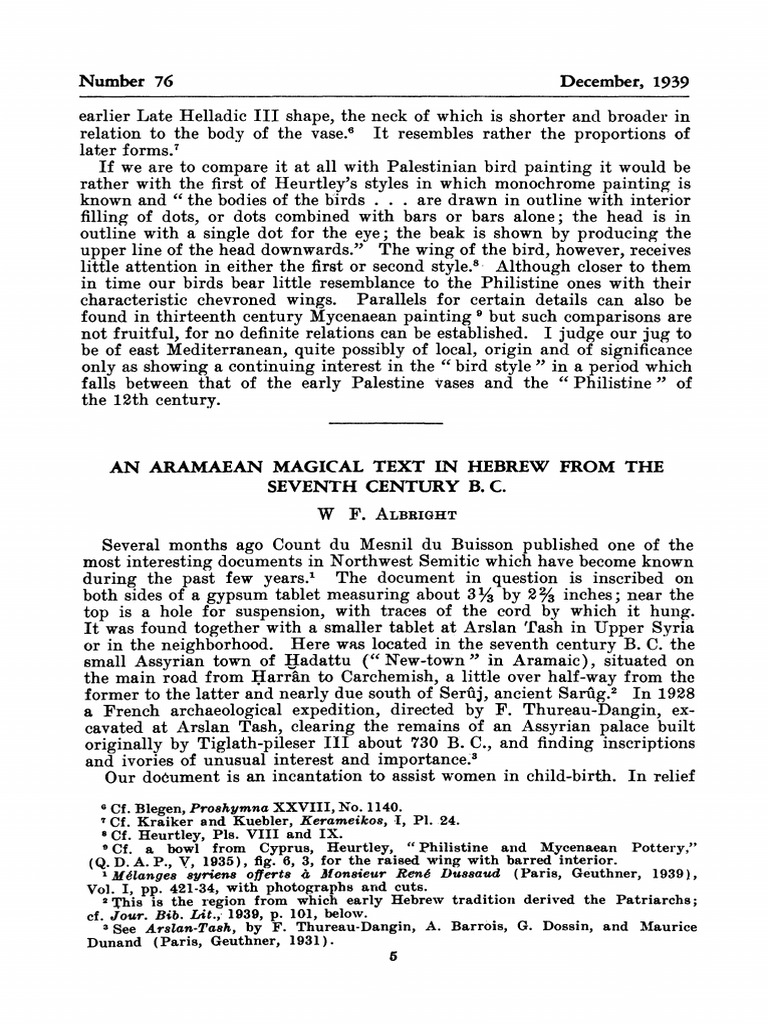 An Aramaean Magical Text in Hebrew | PDF