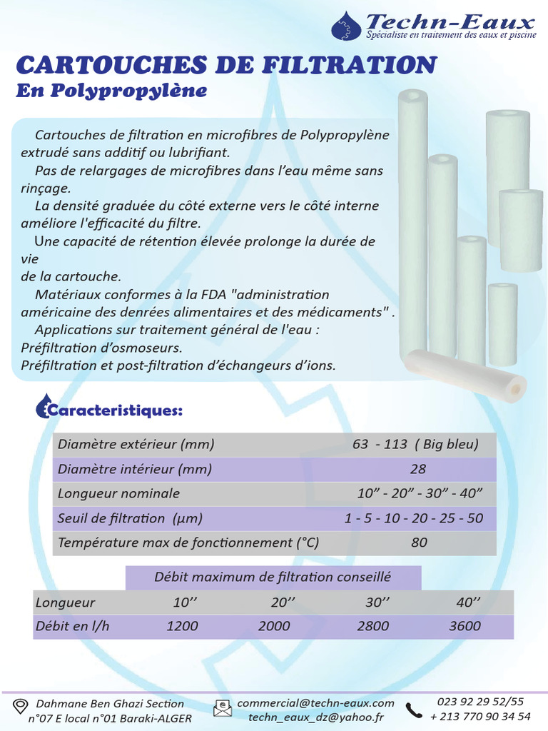 FT Cartouche de Filtration PP | PDF