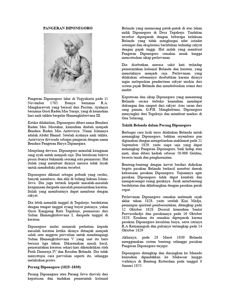 Pangeran Diponegoro | PDF