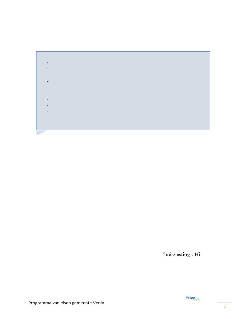 Bijlage 1 Programma Van Eisen | PDF