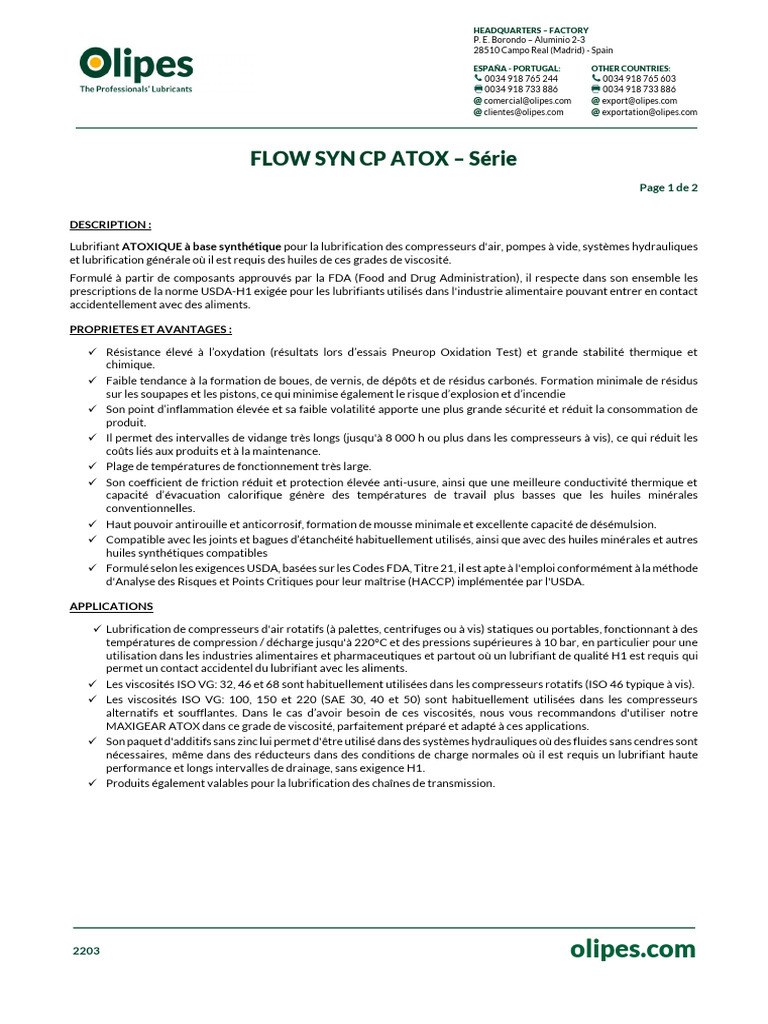 FT - Flow Syn CP Atox 46 - 5 | PDF