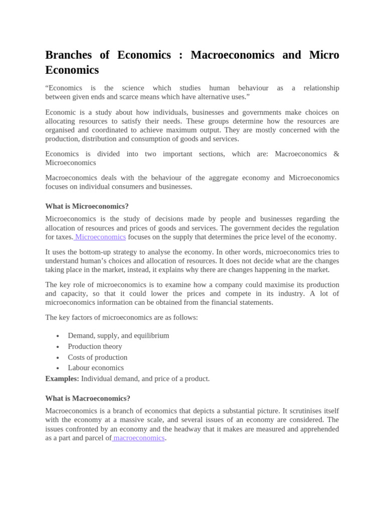 Macroeconomics and Micro Economis | PDF