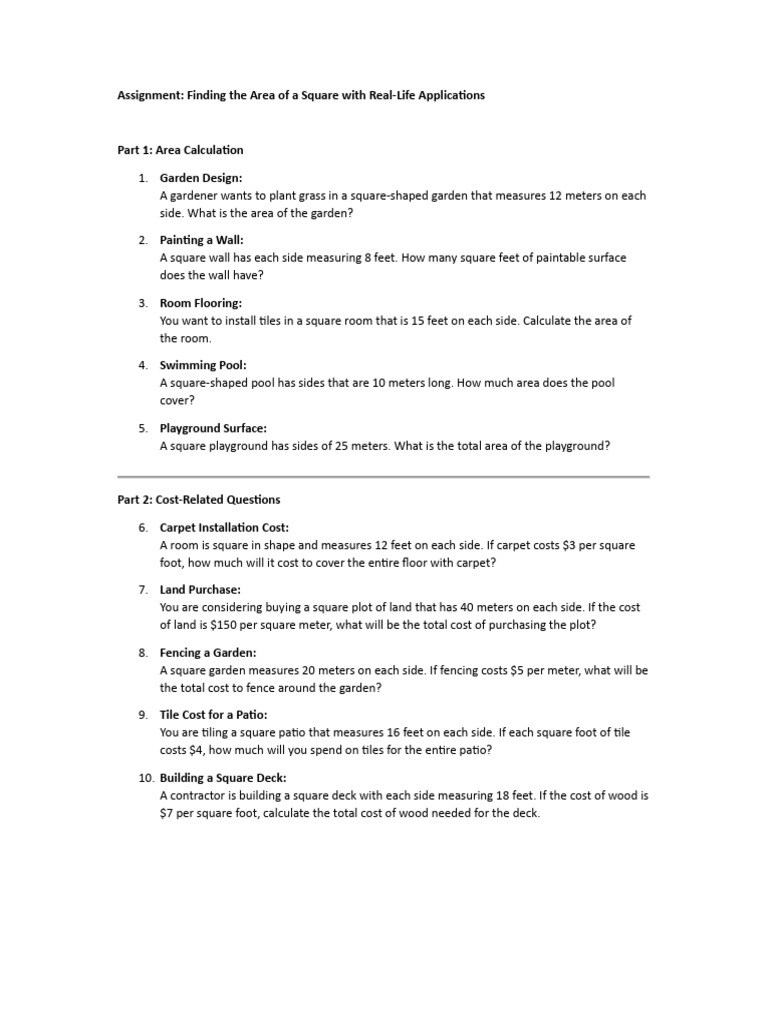 Seven 2D Shapes - Finding the Area - Real-Life Applications | PDF